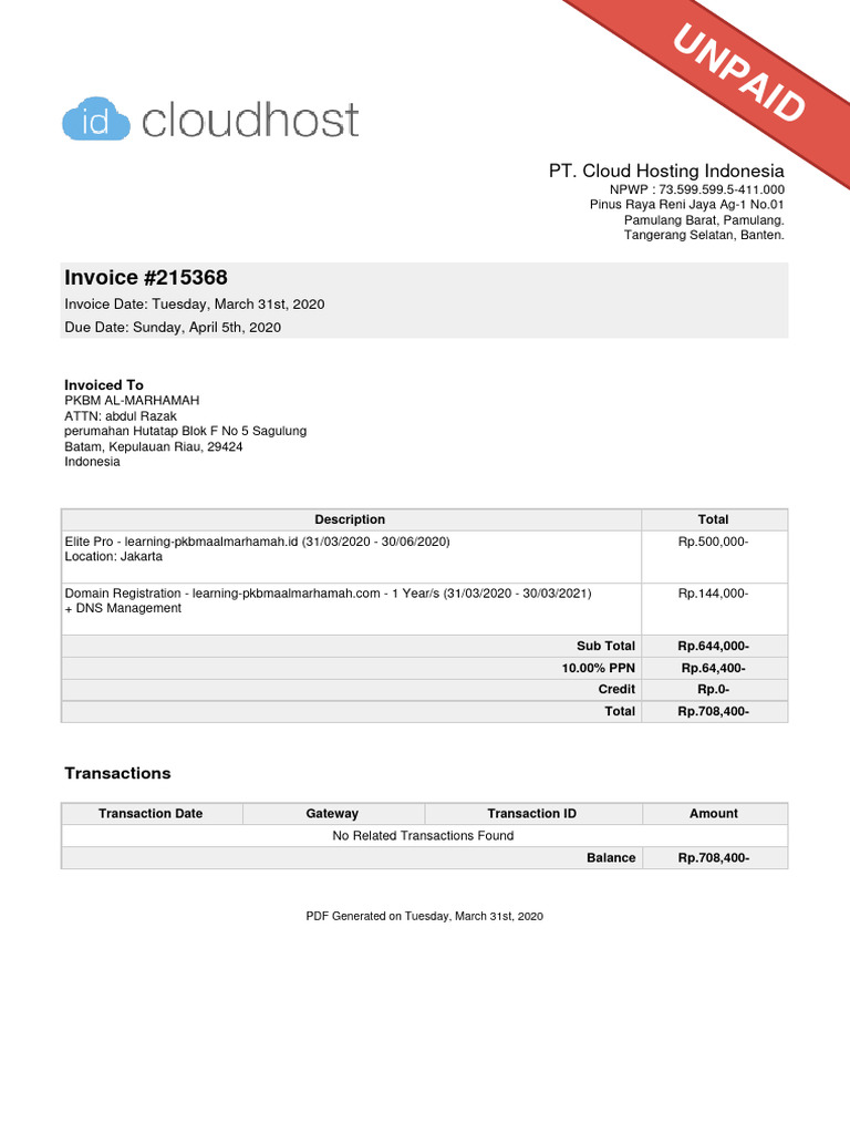 Invoice 215368 | PDF