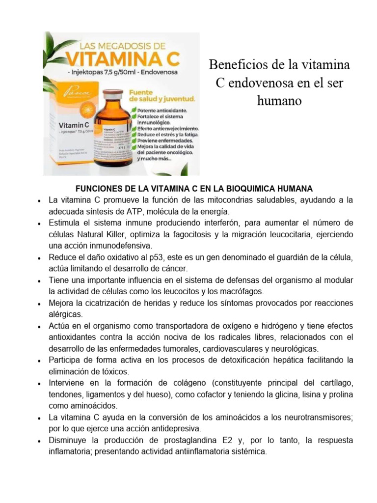 Beneficios_de_la_vitamina_C_endovenosa_en_el_ser_humano | PDF | Vitamina C | Cáncer