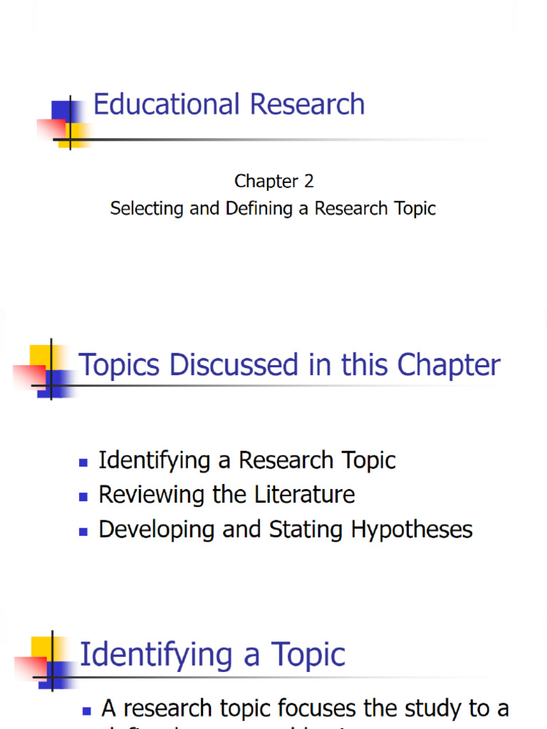 Selecting and Defining Research Topic | PDF