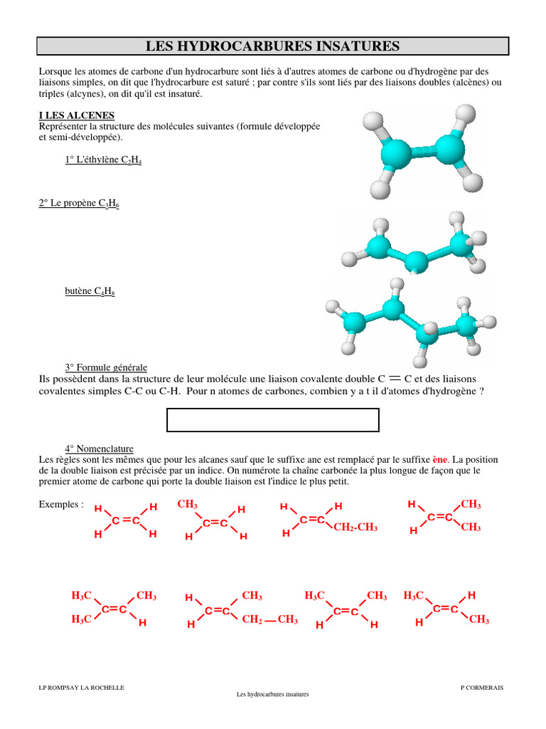 Hydratation des alcènes et alcynes | PDF | Alcène | Chimie