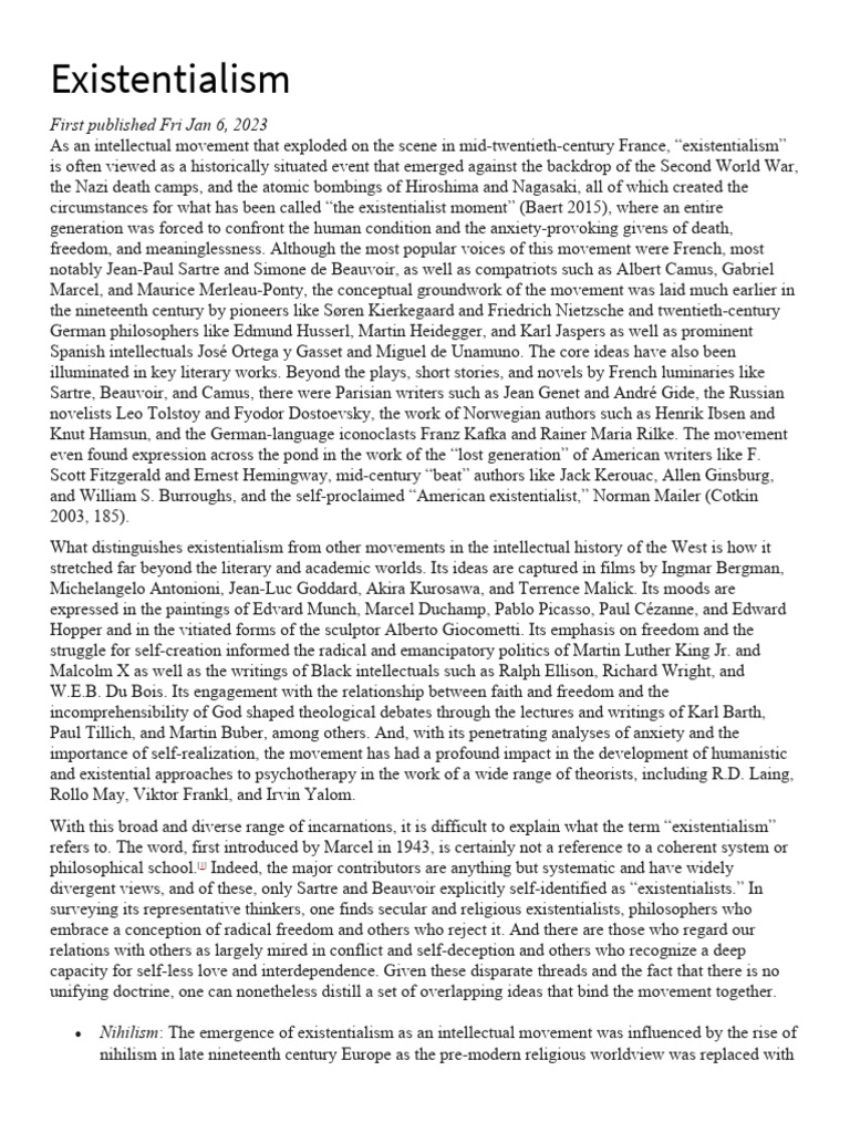Existentialism | PDF | Existentialism | Martin Heidegger