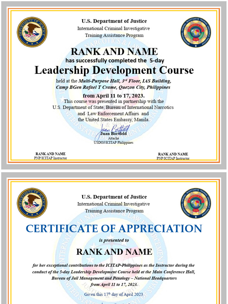 4.19.23 New Certificate Format Incle | PDF | Justice | Crime & Violence