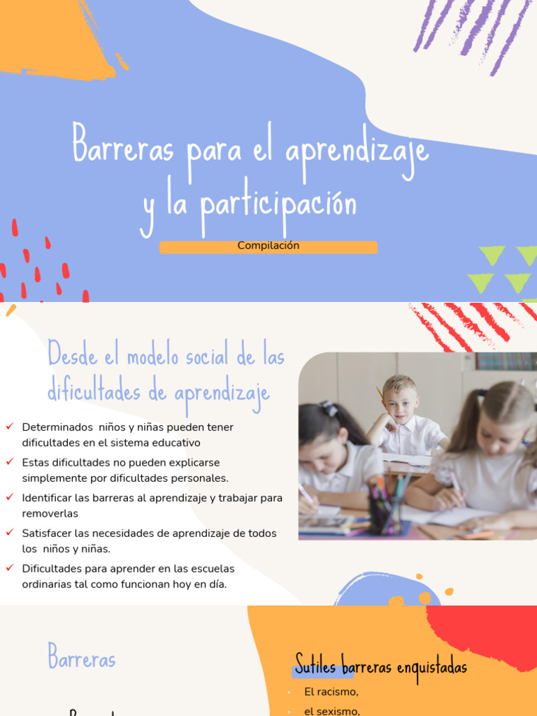 Barreras para El Aprendizaje | PDF | Plan de estudios | Aprendizaje