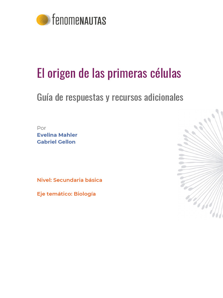 El origen de las primeras células - Guía de respuestas y recursos | PDF ...