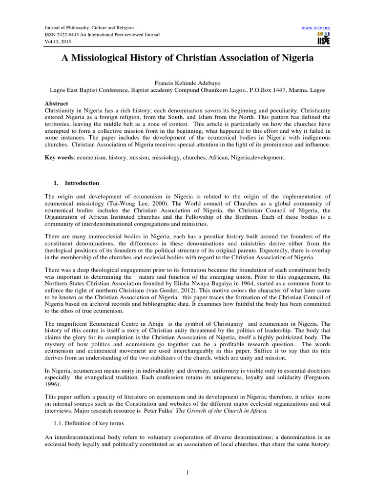 A Missiological History of Christian Ass | PDF | Ecumenism | Christian ...