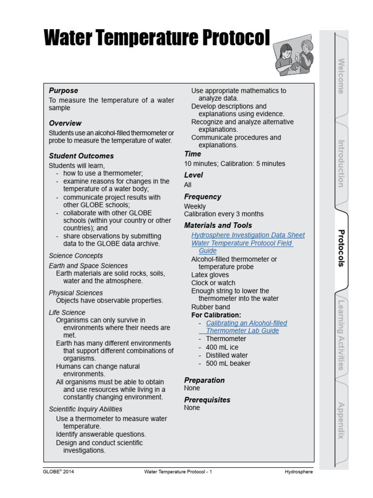 Water Temperature Protocol | PDF | Thermometer | Water