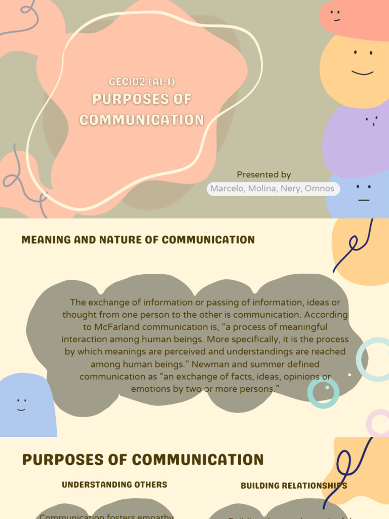 Understanding Communication's Purpose | PDF | Communication | Information