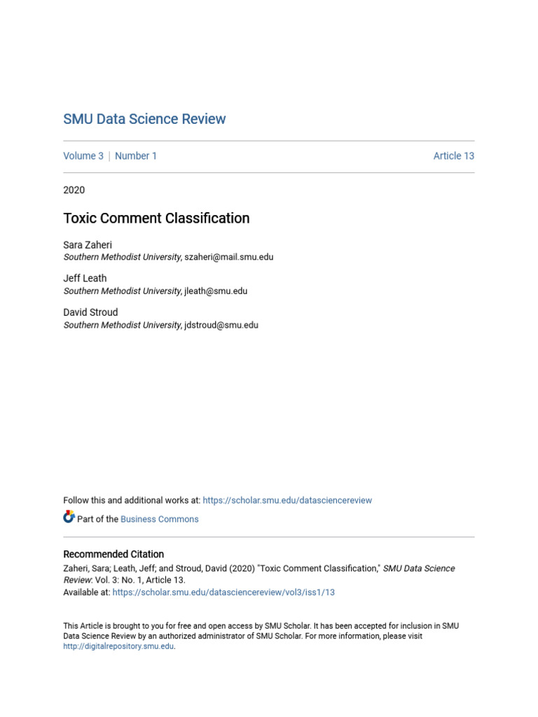 Toxic Comment Classification Study | PDF | Cyberbullying | Artificial ...