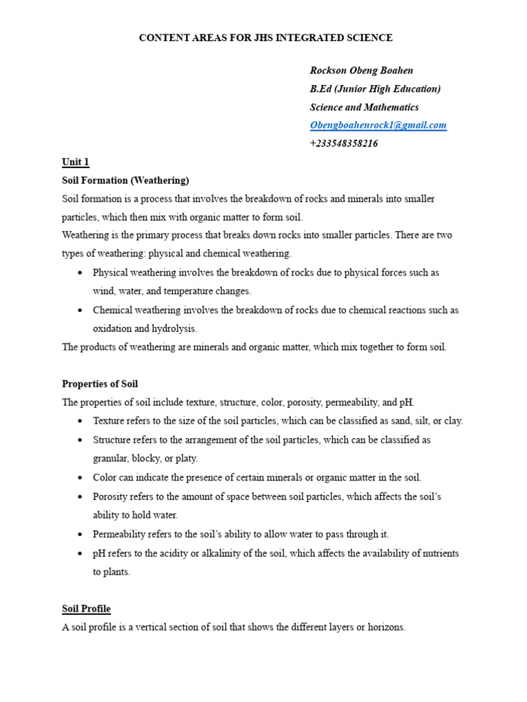 Integrated Science Notes | PDF | Ion | Soil