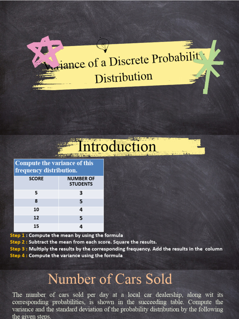 Lesson 4 Computing The Variance of A Discrete Probability Distribution | PDF | Statistics | Variance