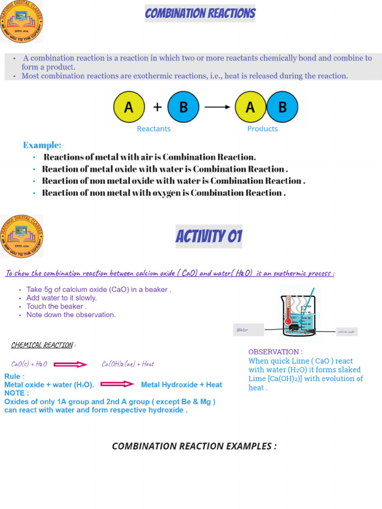 Chemical Reactions | PDF