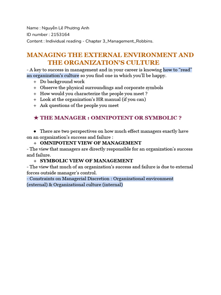4 - Cc01-Fundamentals of Management | PDF | Organizational Culture | Social Psychology