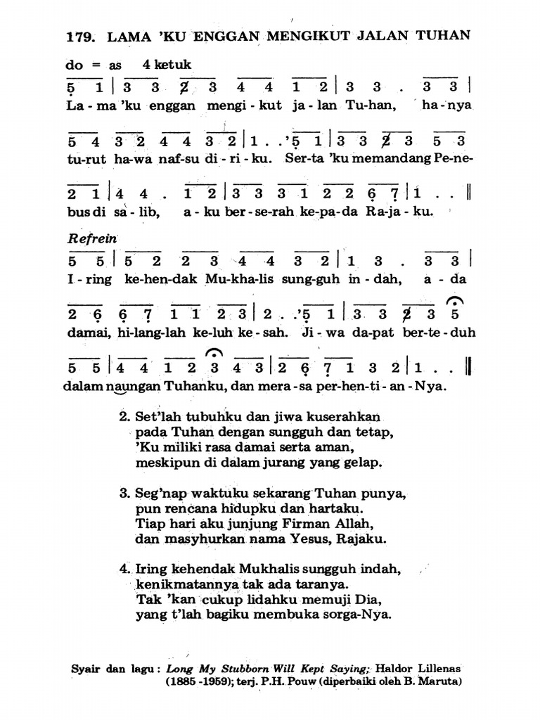 NKB 179 Lama Ku Enggan Mengikut Jalan Tuhan | PDF