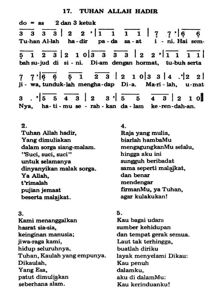 KJ 017 Tuhan Allah Hadir | PDF