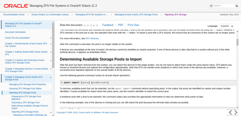 Migrating ZFS Storage Pools - Managing ZFS File Systems in Oracle ... Migrating ZFS Storage Pools - Managing ZFS File Systems in Oracle ...