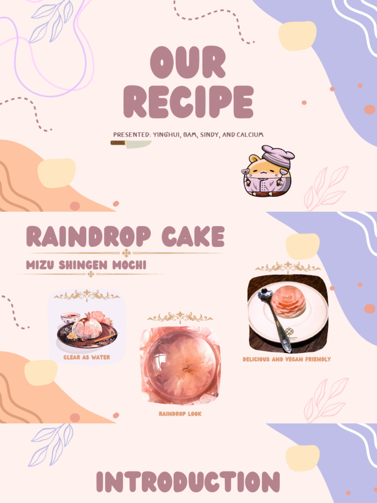 Raindrop Cake - Step by Step Recipe - Dessert | PDF