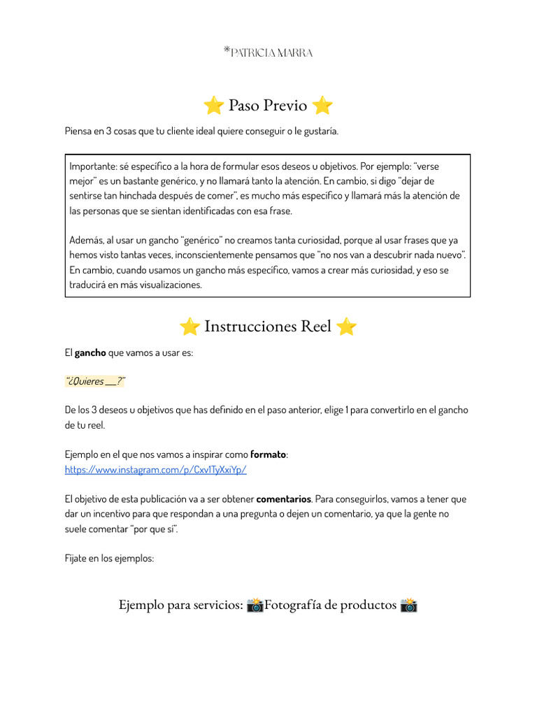 ? Reel para + Visualizaciones | PDF