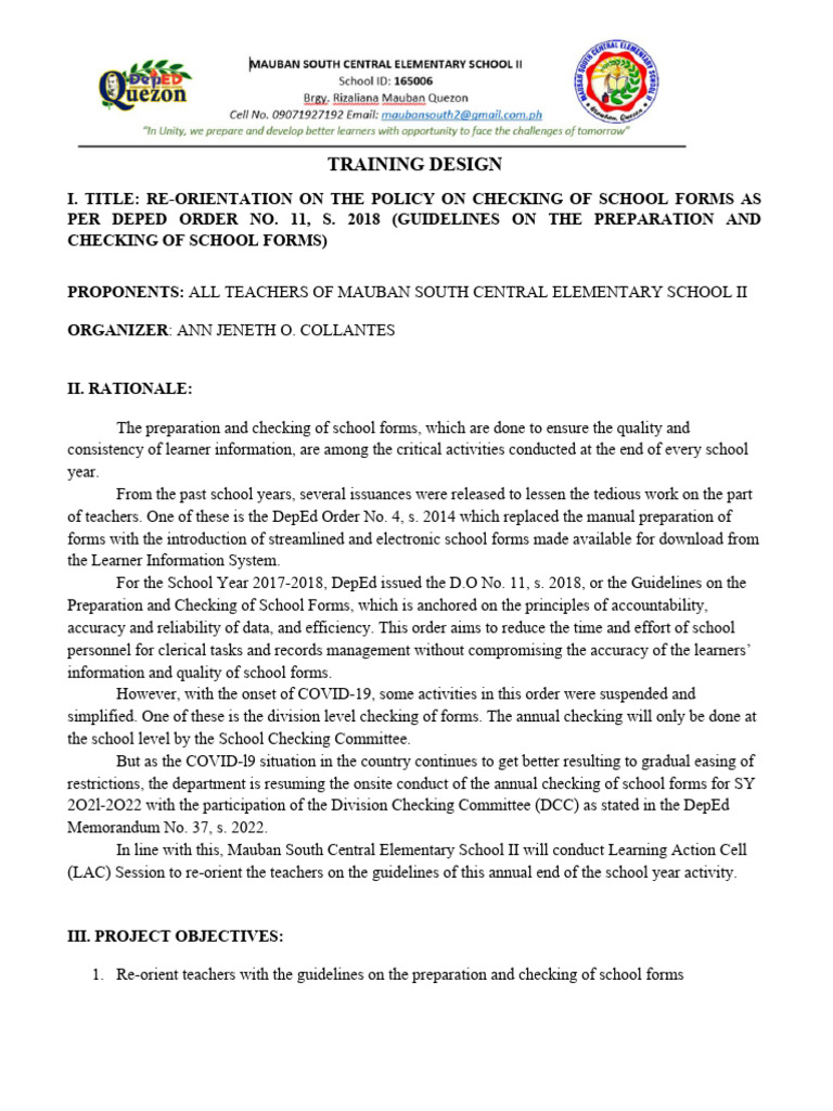 Training Design Slac June 2022 | PDF