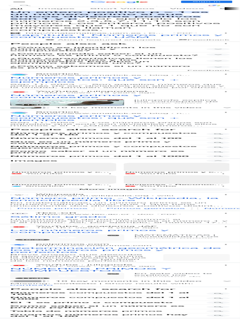 Reconocer Numeros Primos y Compuestos en Un Contexto Determinado ...