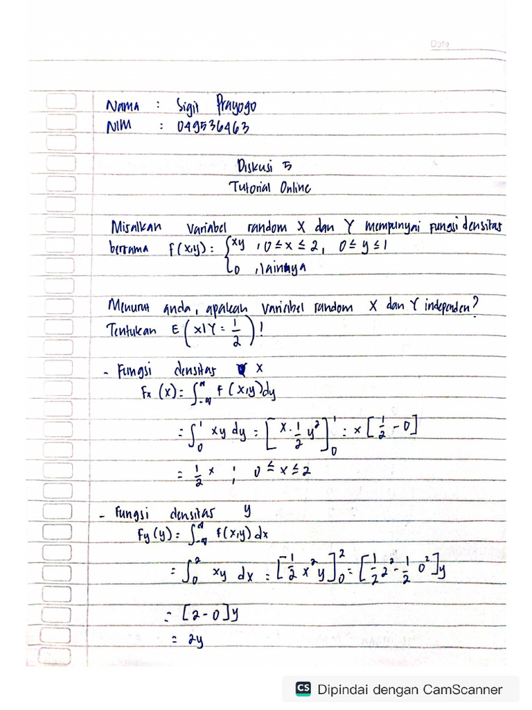 Diskusi 5 Tutorial Online Pengantar Prob | PDF