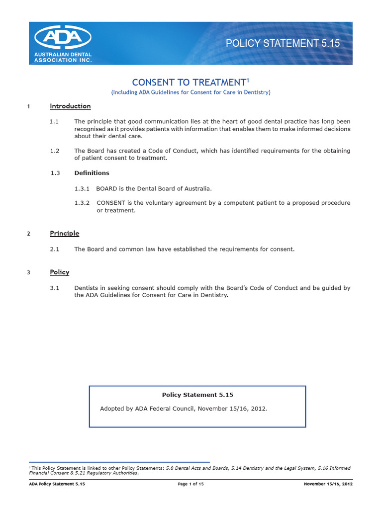 Informed Consent in Dental Practice | PDF | Informed Consent | Negligence