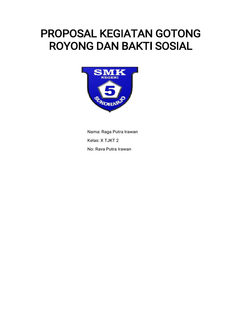Proposal Gotong Royong PPKN | PDF