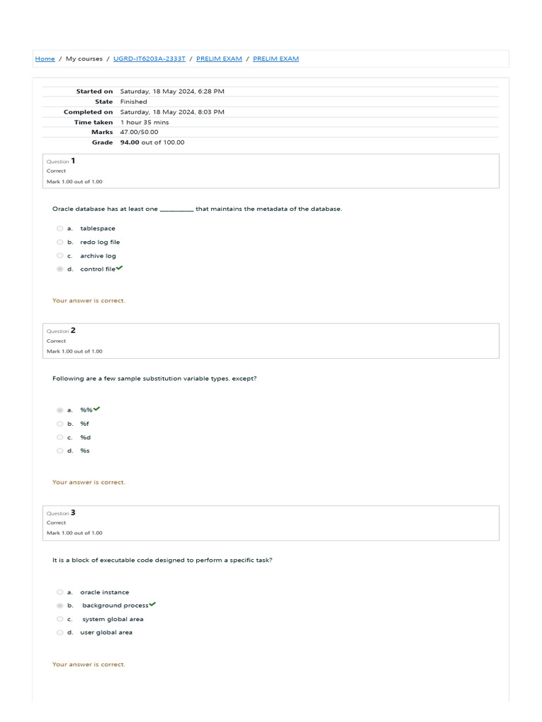 Advanced Database Management Systems Exam | PDF | Backup | Databases Advanced Database Management Systems Exam | PDF | Backup | Databases