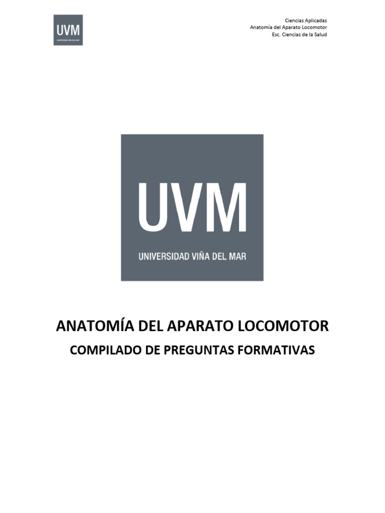 Compilado Preguntas Formativas Anatomia Del Aparato Locomotor | PDF | Articulación | Hueso