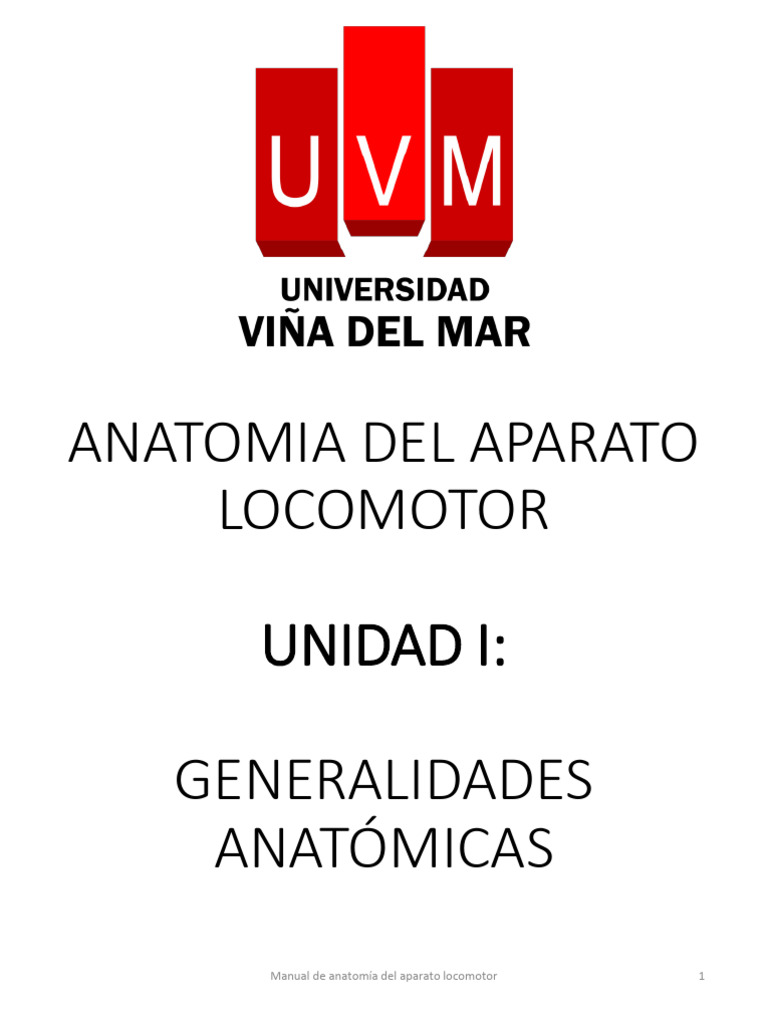 Manual Locomotor Unidad I Anatomia Del Aparato Locomotor Pdf