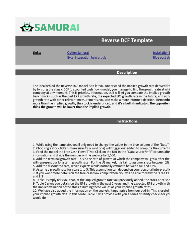 Reverse DCF | Download Free PDF | Discounted Cash Flow | Valuation ...