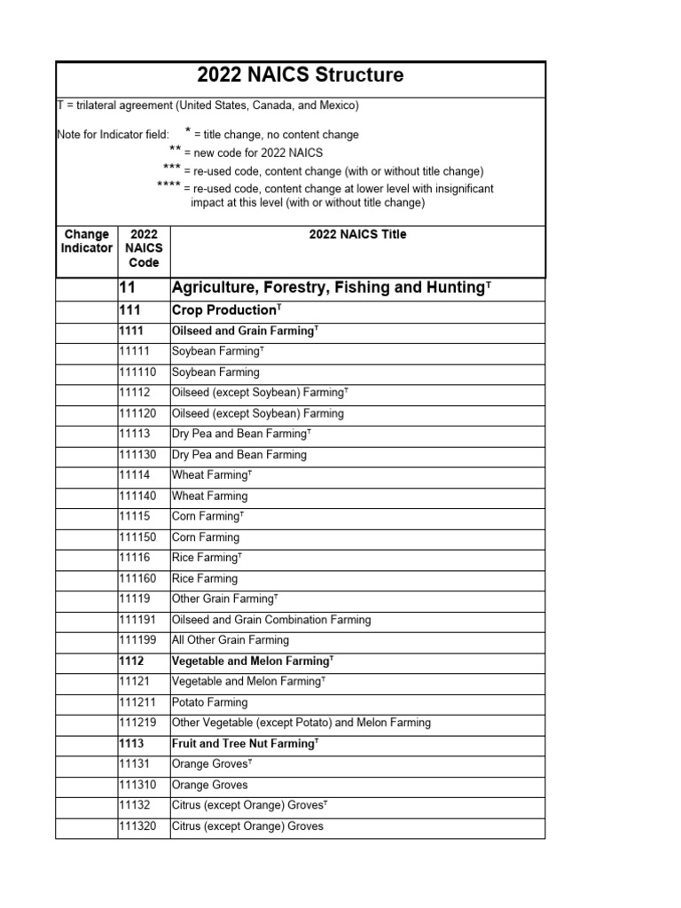 2022 NAICS Structure | PDF | Chemical Industry | Mining