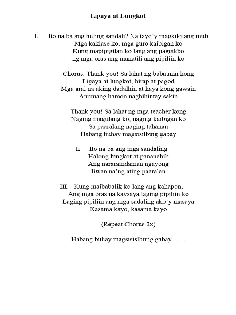 Graduation Song | PDF