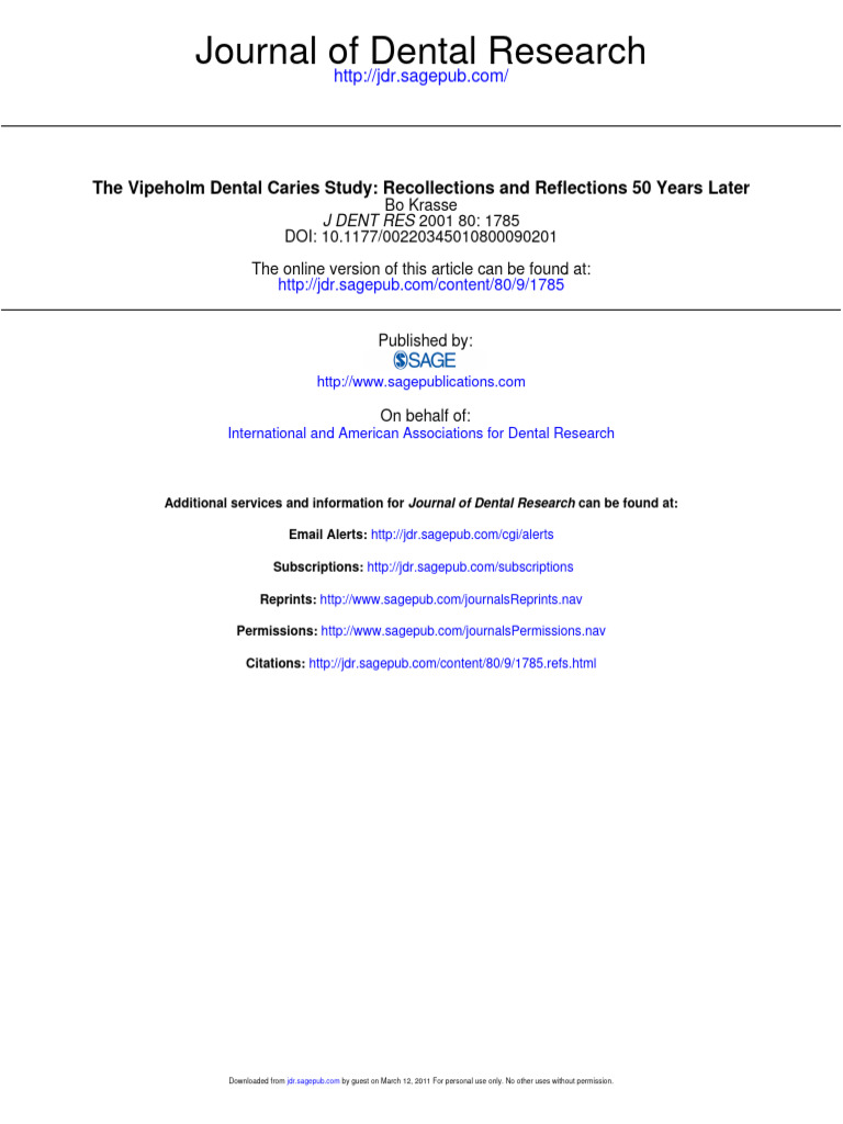Prevencao de Cariethe Vipeholm Dental Caries Study | PDF