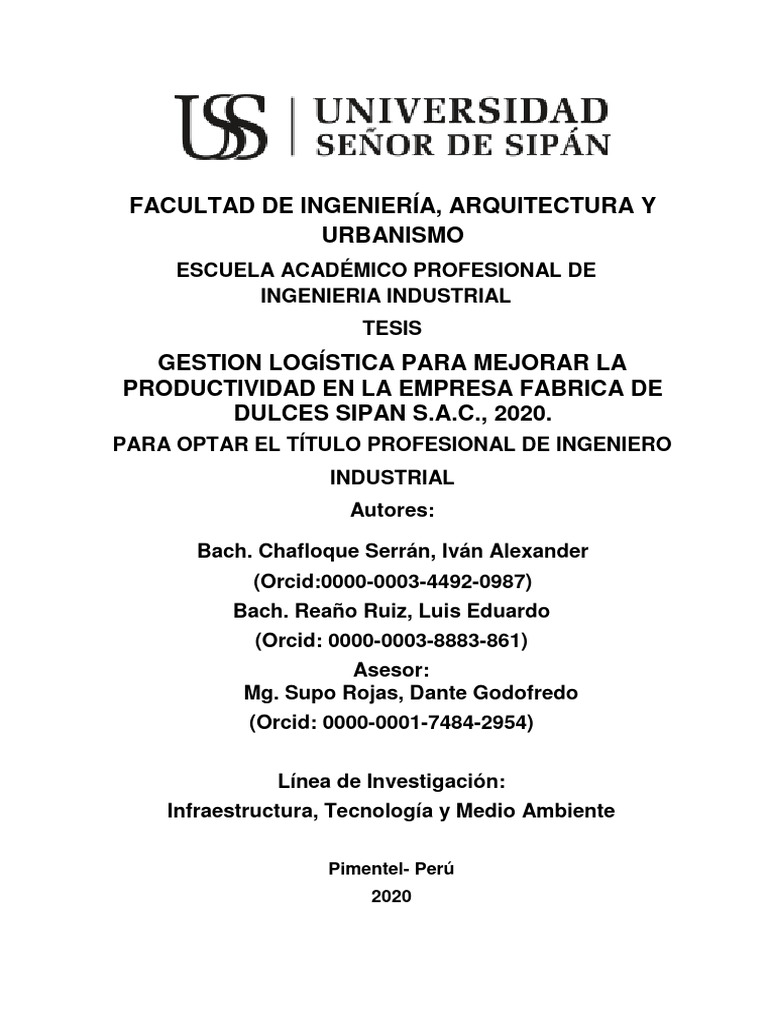 Chafloque Serrán Iván & Reaño Ruiz Luis | PDF | Logística | Business