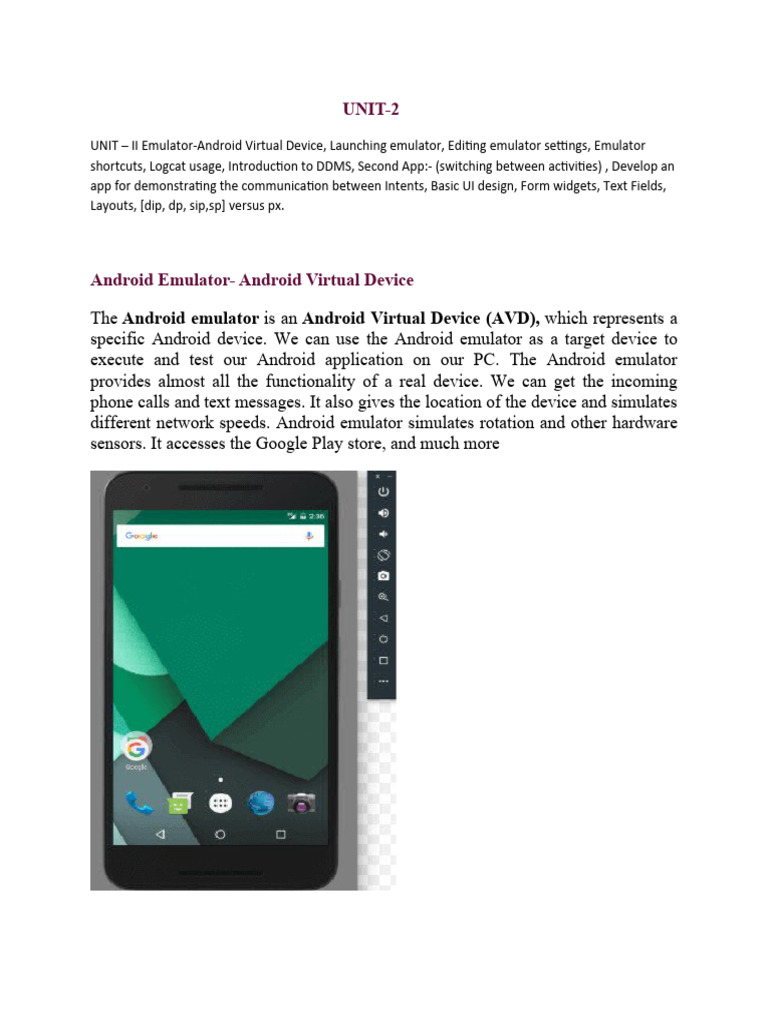 Android Emulator Setup and Usage Guide | PDF | Android (Operating System) | Pixel