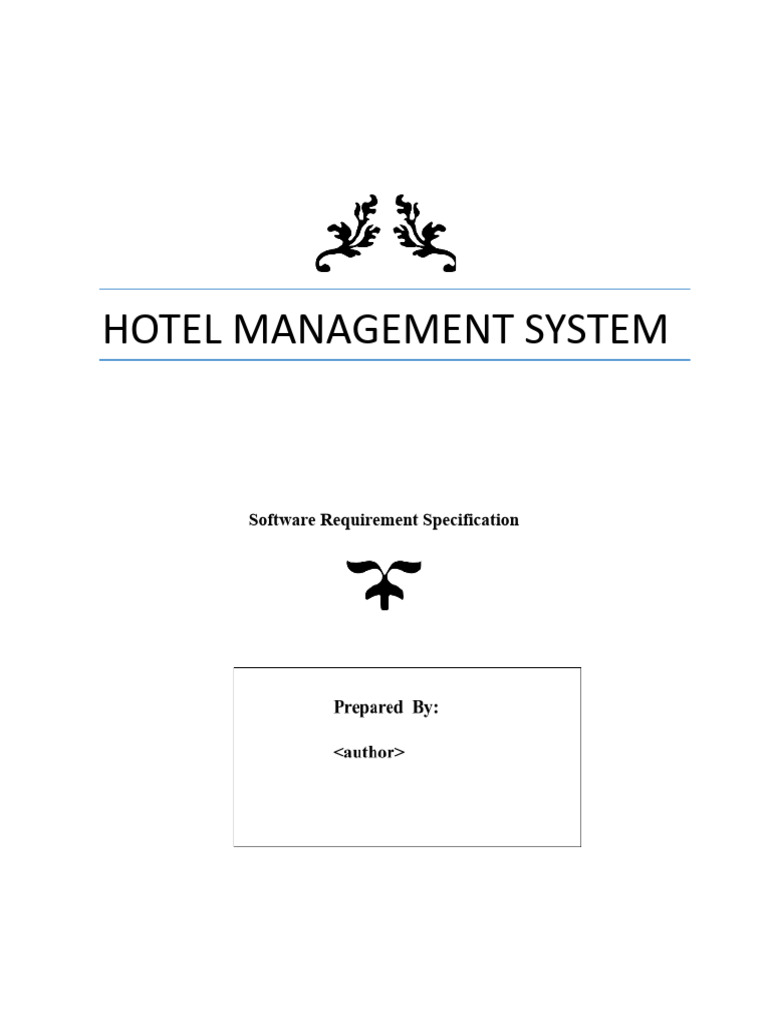 Hotel Management System SRS Document | PDF | Web Server | Internet & Web