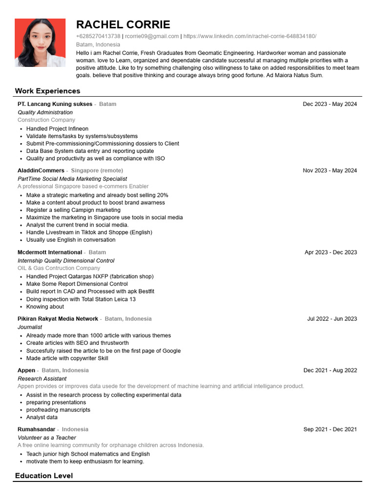 RACHEL CORRIE-resume | PDF | Data