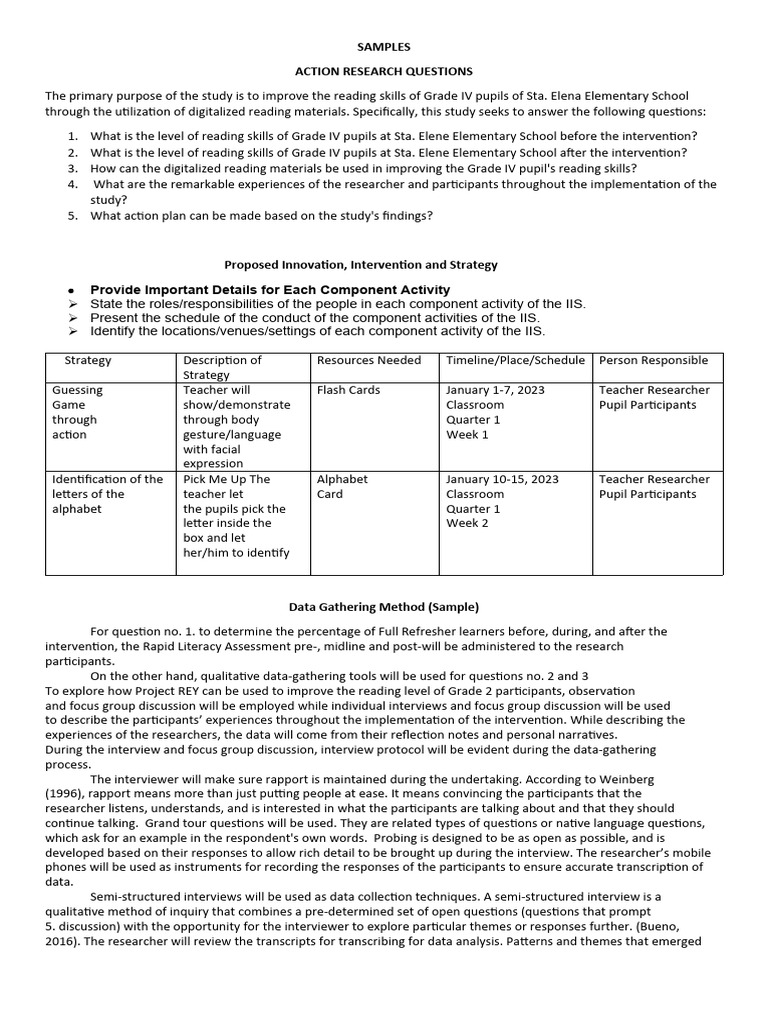 Sample Parts of Research | PDF | Focus Group | Qualitative Research