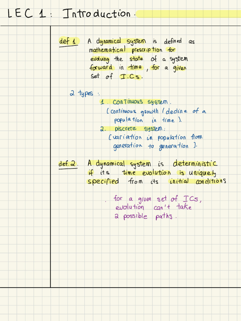 lec1 | PDF | Dynamical System | Applied Mathematics