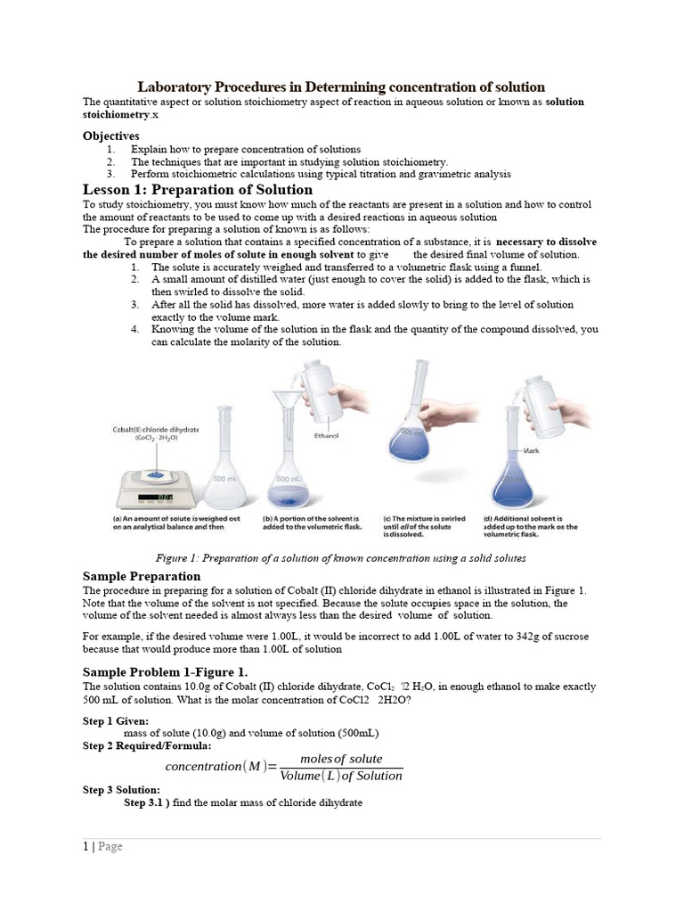 SHS | Laboratory-Procedures-in-Determining-concentration-of-solution | Document | Module | PDF ...
