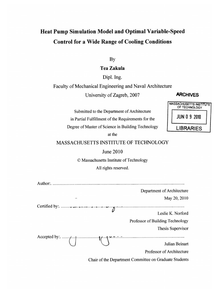 Heat Pump Simulation and Optimal Variable-Speed Control. | PDF | Heat ... Heat Pump Simulation and Optimal Variable-Speed Control. | PDF | Heat ...