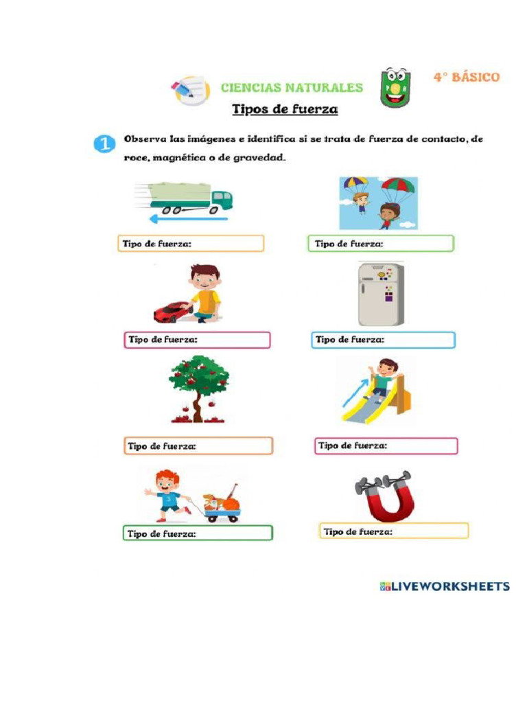 Ciencias Naturales Tipos de Fuerzas. | PDF