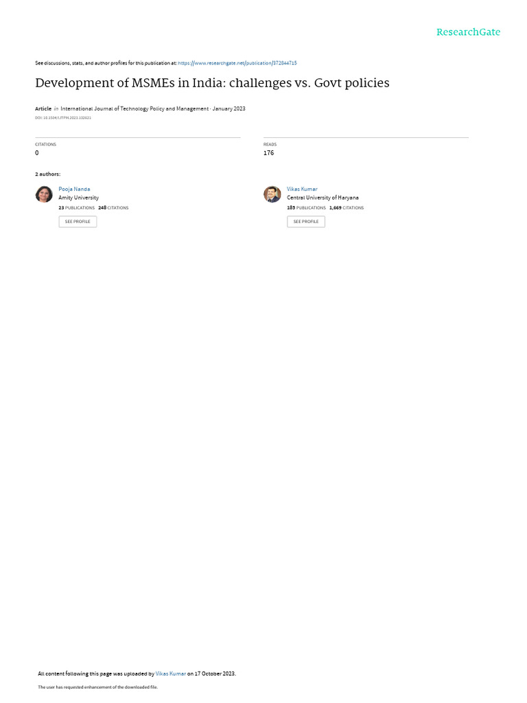 2023 IJTPM Pooja Vikas 2 | PDF | Small And Medium Sized Enterprises | Waste