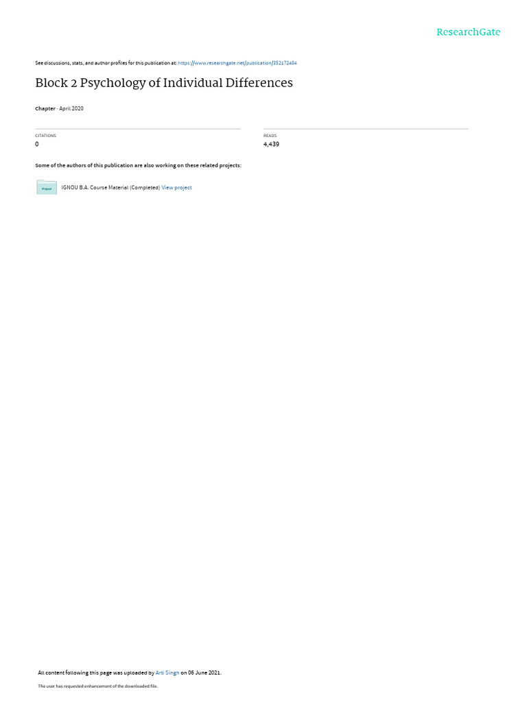 Psychologyof Individual Differences | PDF | Wechsler Adult Intelligence Scale | Intelligence ...
