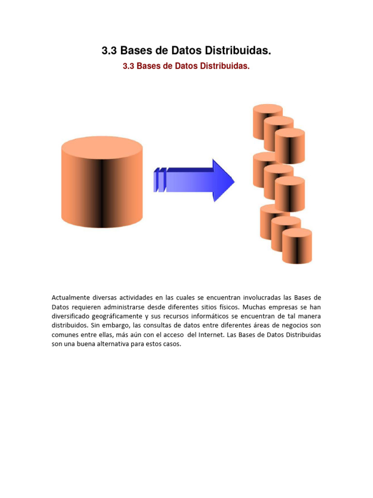 3.3 Bases de Datos Distribuidas | Descargar gratis PDF | Bases de datos | Computación distribuída
