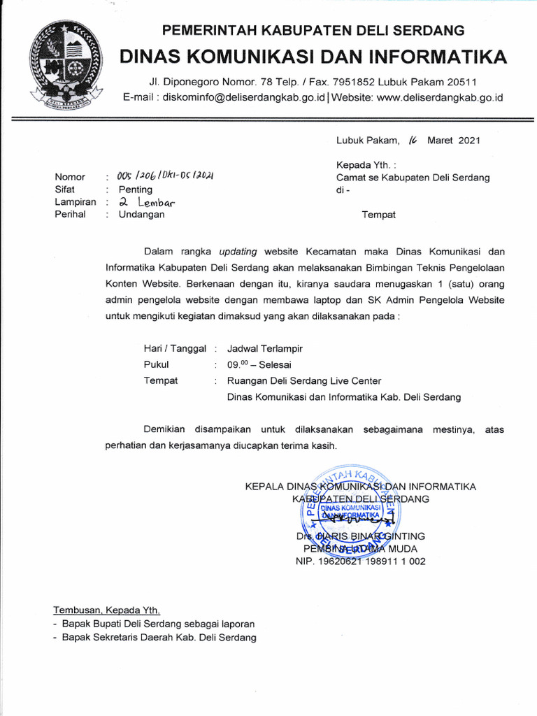 Contoh undangan bimtek | PDF