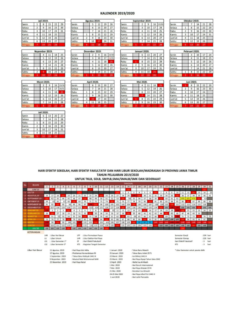 Kalender Pendidikan 2019 2020 Pdf