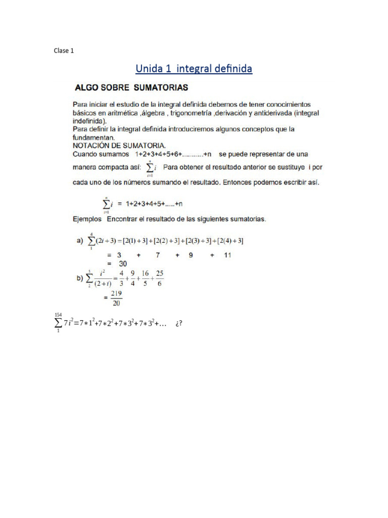 Clase 1 Sumatorias | PDF | Matemáticas