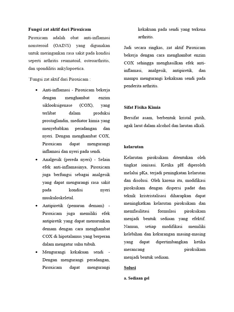 Farfis Piroxicam 80% | PDF