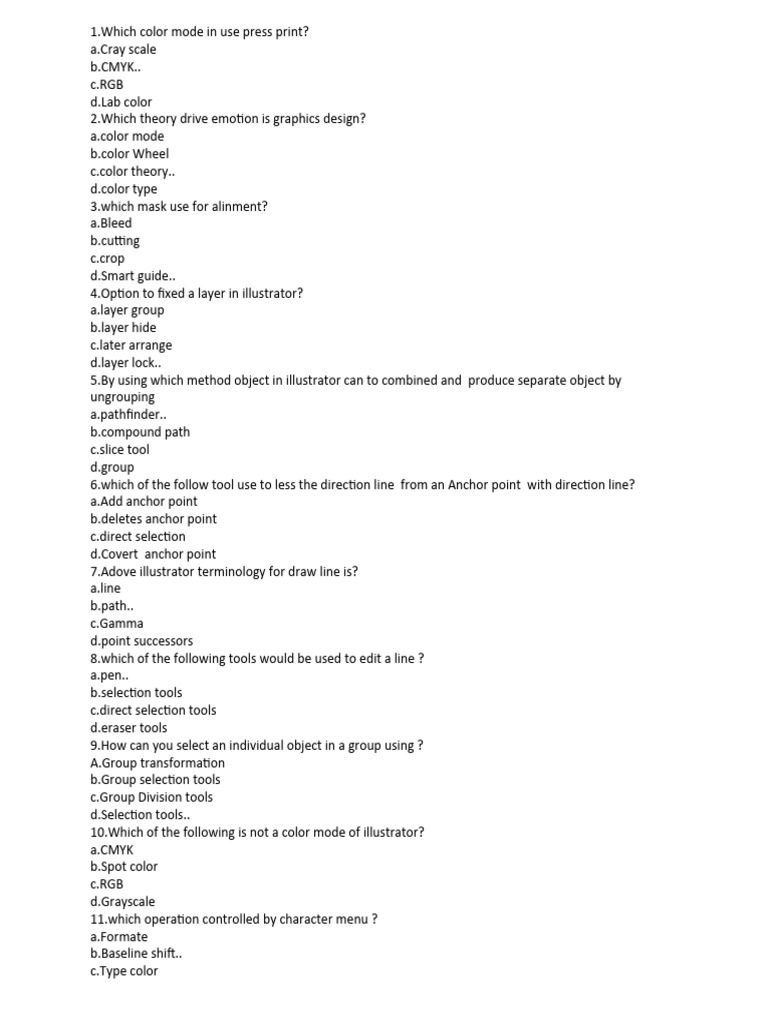Graphics Question-1 | Download Free PDF | Adobe Illustrator | Adobe ...